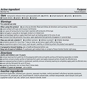 Icy Hot Original Medicated Pain Relief Patch, Large, 5 count