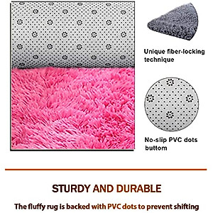 ECYC Ltd Fluffy Faux Fur Round Rugs Fuzzy Plush Area Rug Non Slip Shaggy Bedroom Carpet Soft Circle Rug Indoor Area Rugs Fluffy Pet Mat for Bedroom Kids Room Living Room Home Decor, 3.3 x 3.3 Feet