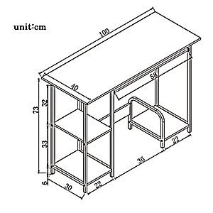 SMLJLQ Home Laptop Notebook Computer Desk, Computer Desk with Sliding Keyboard Tray Shelf and Lockers Home Office Furniture