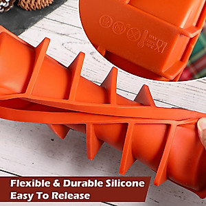 Webake Yule Log Cake Pan Silicone Yule Log Cake Mold with 2 Bark Mat, Christmas Cake Mold for Cake, Jello, Dessert, Great for Christmas