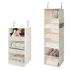 GRANNY SAYS Bundle of 1-Pack Hanging Organizer for Walk-in Closet & 1-Pack Closet Hanging Shelves
