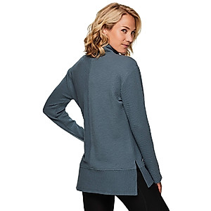 RBX Active Women's Quilted Lightweight Cowl Neck Tunic Pullover Sweatshirt F19 Green XXL