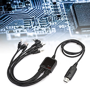8 in 1 Multifunctional USB Programming Cable Compatible for Kenwood/QuanSheng/HYT/Motorola Walkie Talkie