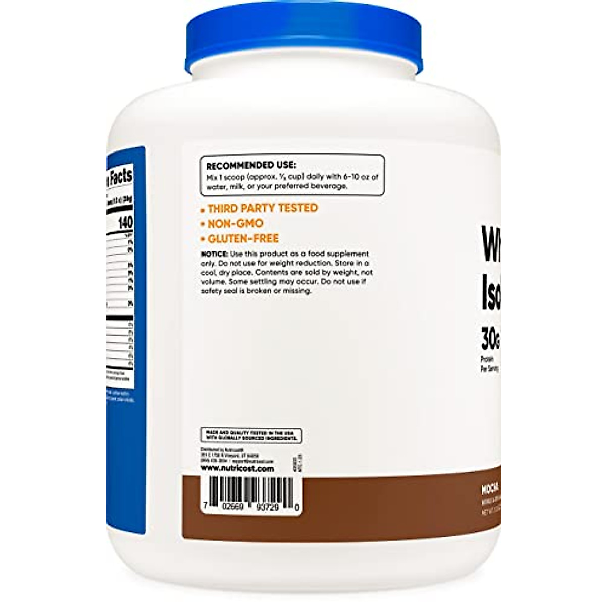 Nutricost Whey Protein Isolate (Mocha) 5LBS - Gluten Free & Non-GMO
