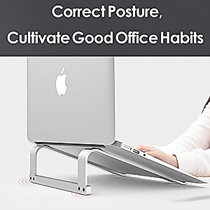 SKYZONAL Laptop Stand Aluminum Ventilated Stand Ergonomic Riser (Silver)