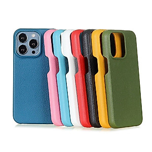 CLLDY Litchi Grain Leather Case for iPhone 14 13 11 12 Pro Max 13 Mini XR X XS Max 14 Plus Back Cover,Yellow,for iPhone X XS