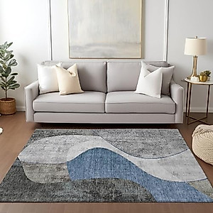 Addison Rugs Chantille ACN633 Blue 9' x 12' Indoor Outdoor Area Rug, Easy Clean, Machine Washable, Non Shedding, Bedroom, Living Room, Dining Room, Kitchen, Patio Rug