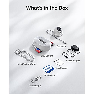 ANNKE Y200 CCTV Camera White 1080P HD TVI Add-on Surveillance Security Dome Camera, IP66 Outdoor Weatherproof Camera with IR Night Vision