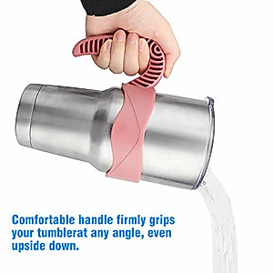 BRAVECOW Handle for YETI Cup 30 oz Tumblers Coffee Cup Replacement Handle Anti Slip Travel Mug Grip Cup Holder (2PCS Black)