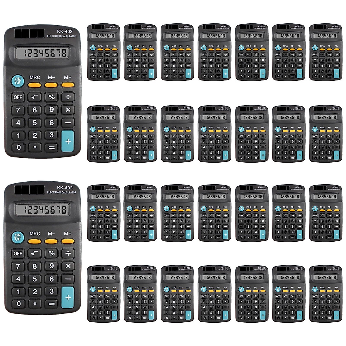 30 Pieces Pocket Size Mini Calculator Merkaunis Small Pocket Calculator Bulk Black Solar Battery Dual Powered Calculator Handheld Basic Calculators Mini Size for School Desktop Home Kids Office