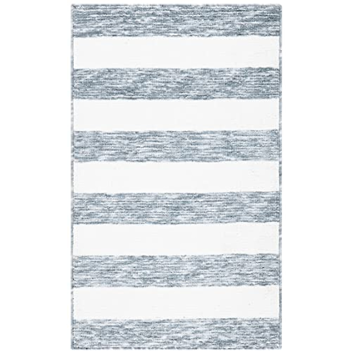 SAFAVIEH Easy Care Collection Accent Rug - 2'3" x 4', Grey & Ivory, Stripe Design, Non-Shedding & Easy Care, Machine Washable Ideal for High Traffic Areas in Entryway, Living Room, Bedroom (ECR115F)