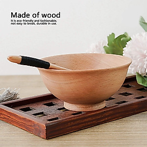 Qioniky Wooden Salad Bowl, Salad Bowls, Durable for Outdoor Camping Restaurant Kitchen(11.5 * 5.5 Beech Plum Blossom Reverse Bowl)