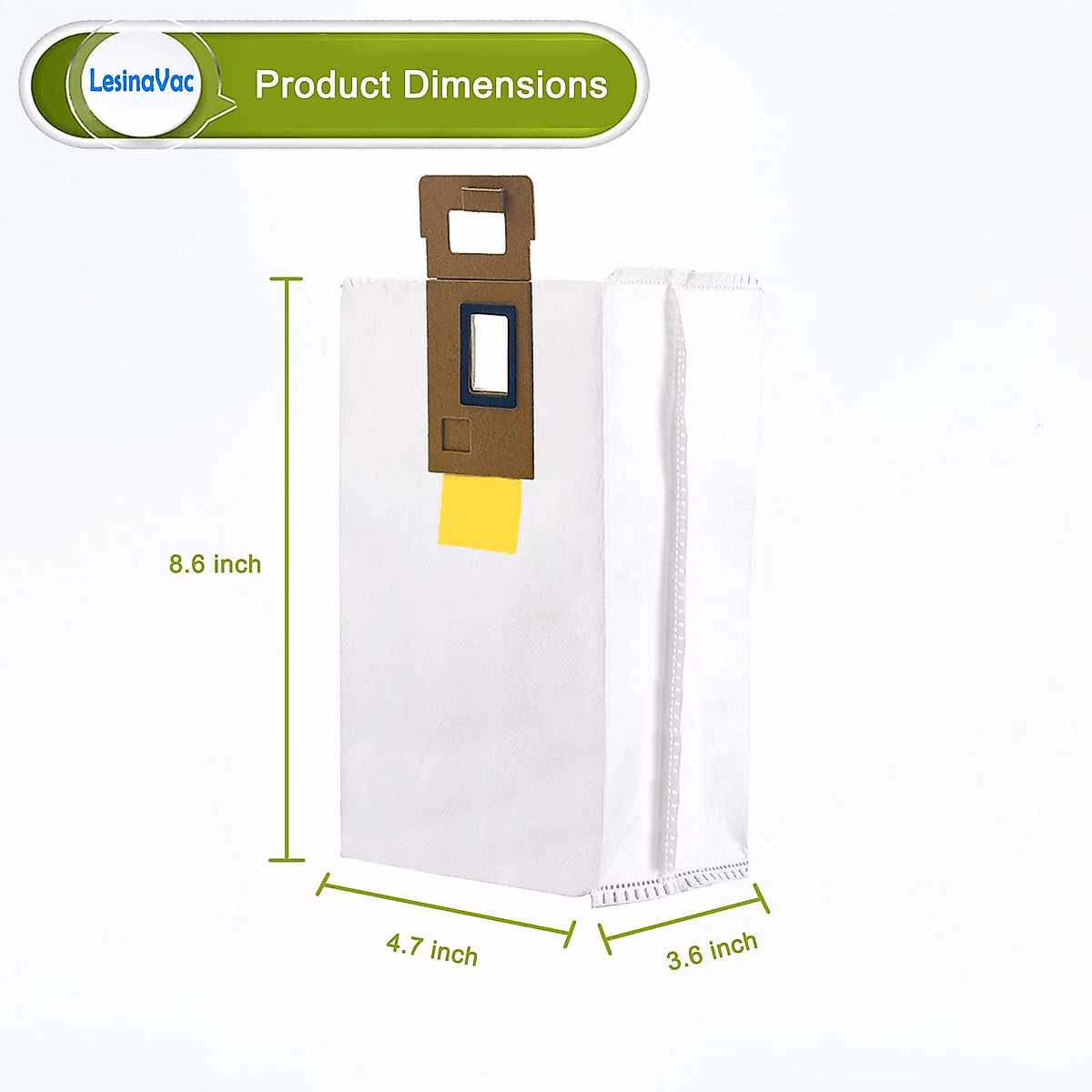 LesinaVac 12 Pack Dust Bags - S7 Compatible with Roborock S7+ Vacuum Cleaner, 3L Large Capacity, Auto-Empty Dock