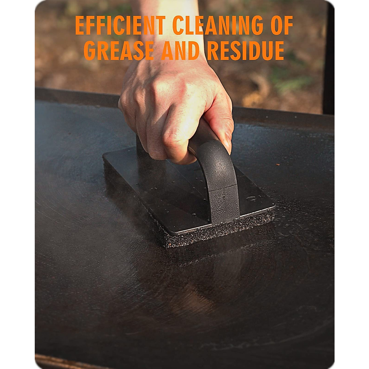 HOMENOTE Griddle Cleaning Kit for Blackstone, Professional Griddle Scraper Kit with Reinforced Heavy Duty Griddle Scraper, Grill Bricks, Scouring Pads with Handle 9pcs