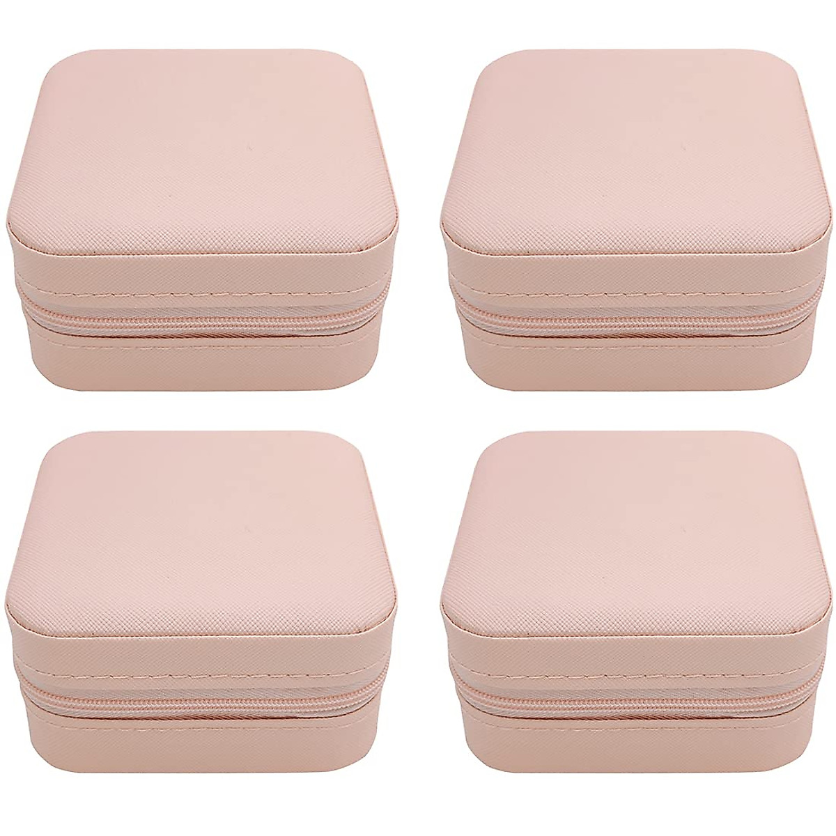 TRODANCE Mini Jewelry Case, Small Travel Jewelry Organizer, Portable Jewelry Box Mini Storage Organizer Display Box For Rings Earrings Necklaces (Pink-4)