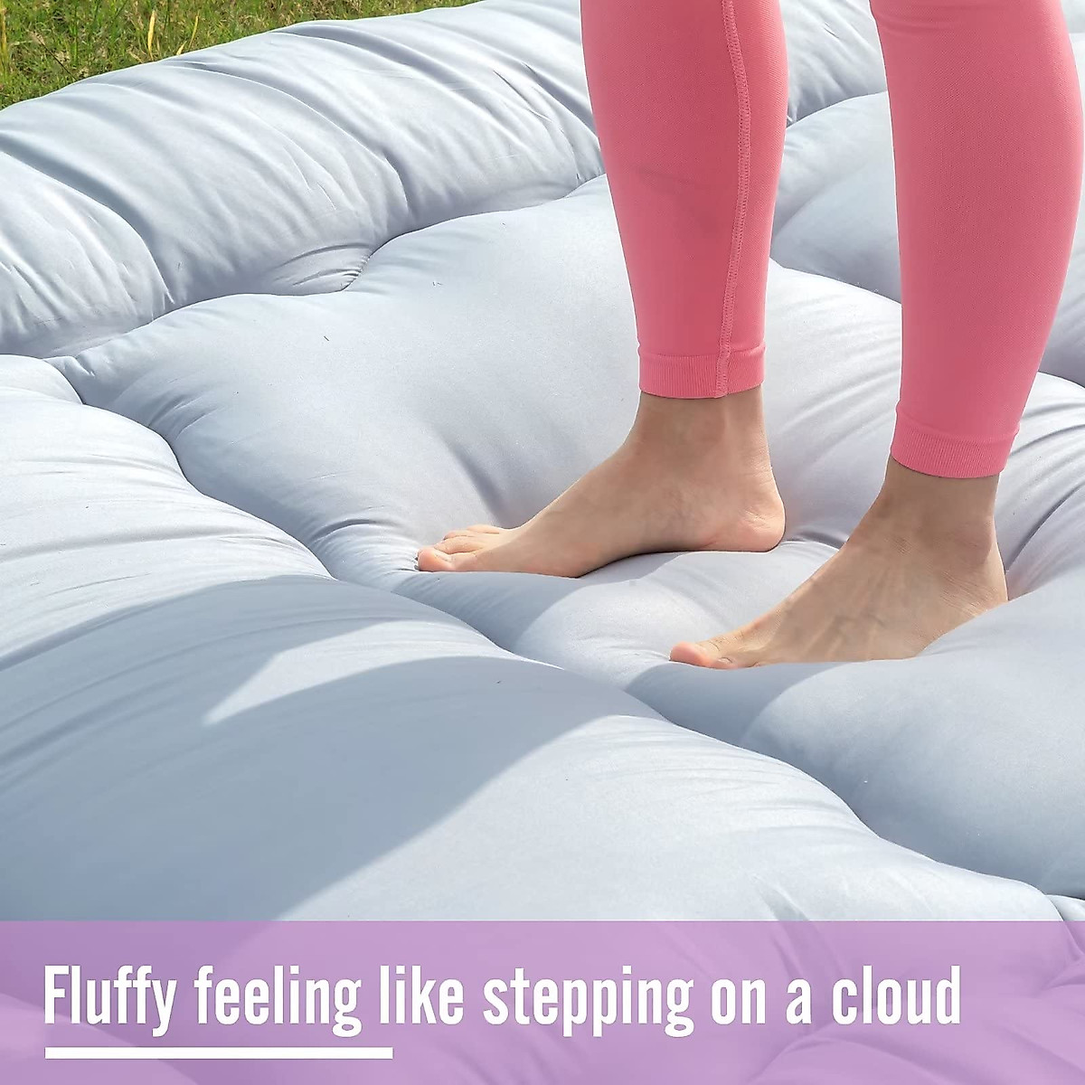 MIRUO Floor Mattress Rv Queen Short Mattress Japanese Floor Mattress Roll Up Mattress Floor Mattress for Adults Japanese Mattress Guest Beds and Folding Beds Queen Size (A-GE11022-M-USAM021)