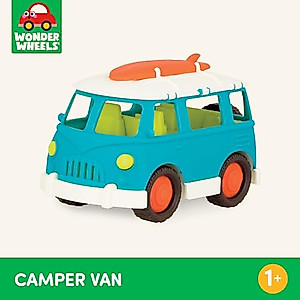 Battat- Wonder Wheels - Blue Toy Camper Van – Toy Rv For Kids, Toddlers – Realistic Details- Recyclable Materials- Camper Van- 1 Year +