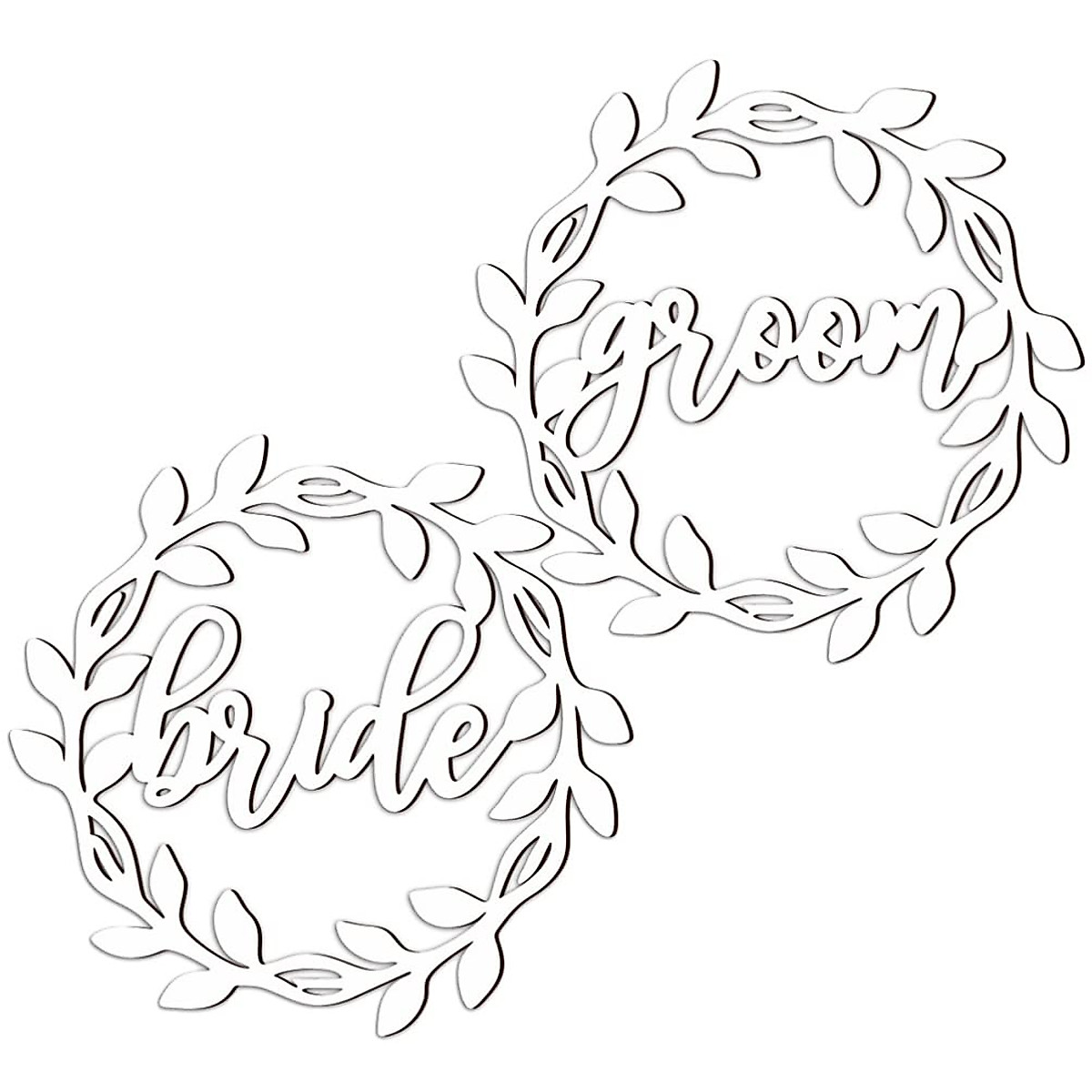 PRETYZOOM 1 Set Groom Bride Bridal Shower Chair Decorations for Bride Rustic Wedding Chair Decorations Bride and Groom Chair Signs for Wedding Bridegroom White Pendant Wooden Board