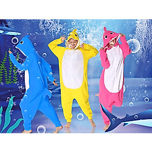 Markest Onesie Unisex Adult Pajamas Animal Blue Shark Cosplay Costume Sleepwear,M