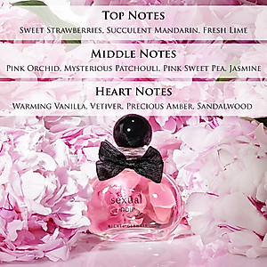 Michel Germain Sexual Noir Eau de Parfum Fragrance Spray, Top Notes of Strawberries, Mandarin and Lime, Long-Lasting, Warm Floral & Sensual Gift for Her, 4.2 Fl Oz