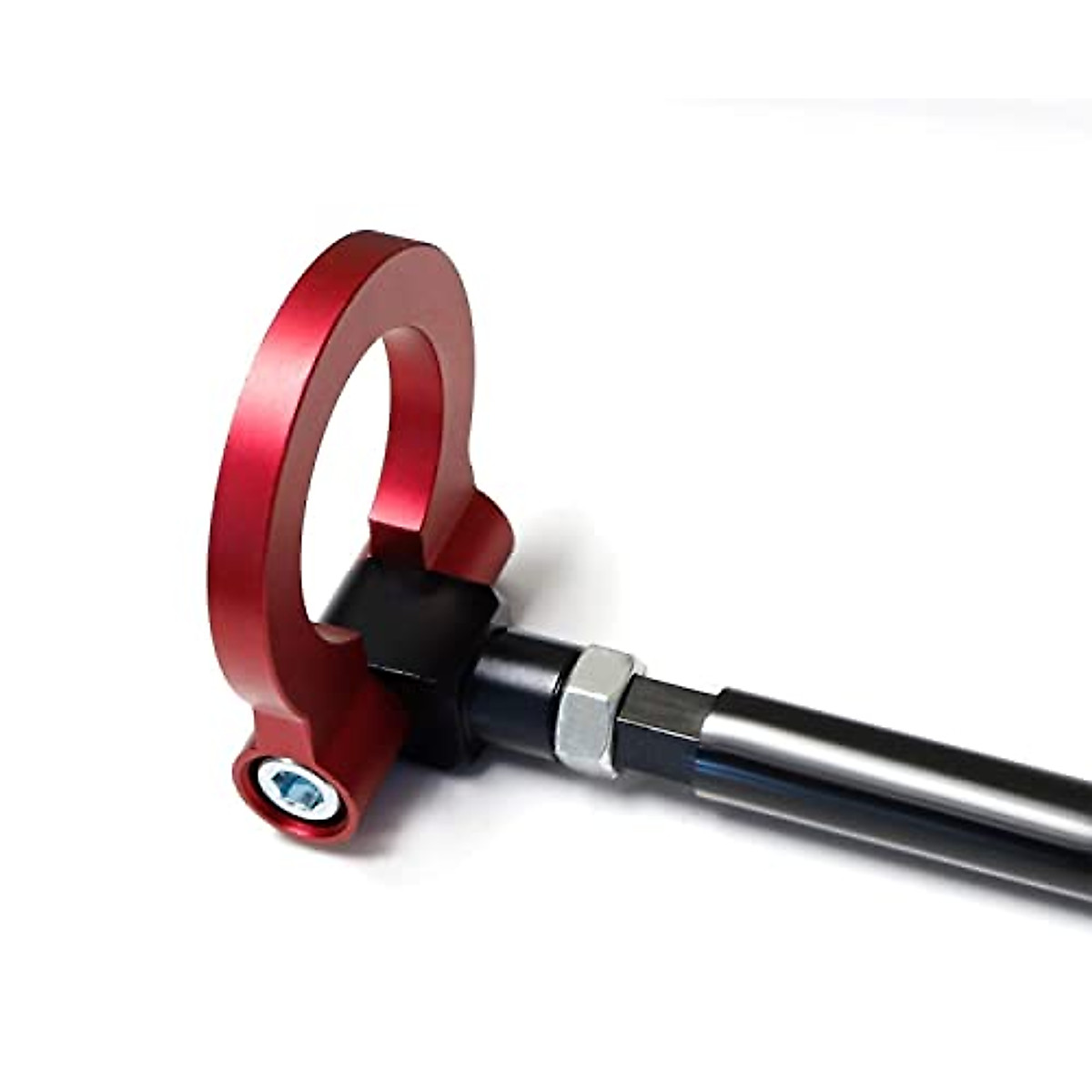 iJDMTOY Red Track Racing Style Tow Hook Ring Compatible With 2016-up Gen6 Chevy Camaro (Pre-LCI), Made of Lightweight Aluminum