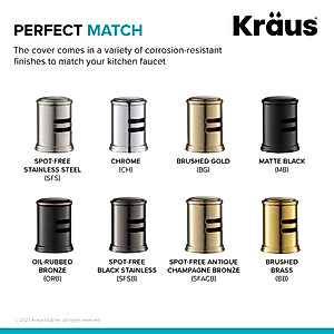 KRAUS Dishwasher Air Gap in Brushed Brass, KAG-2BB