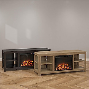 Ameriwood Home Melville Electric Fireplace Console Stand for TVs up to 74", Espresso