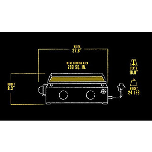 PIT BOSS PB336GS Two Burner Portable Flat Top Griddle - Cover Included