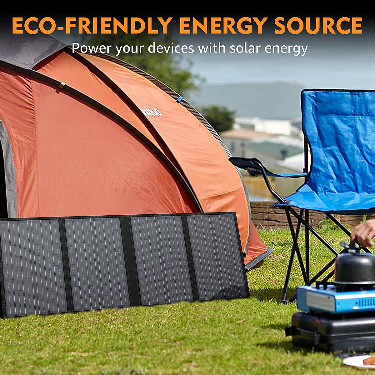 200W Solar Generator with Panel, Powkey 120Wh/200W Portable Power Station with 60W Foldable Solar Panel for Outdoor Camping