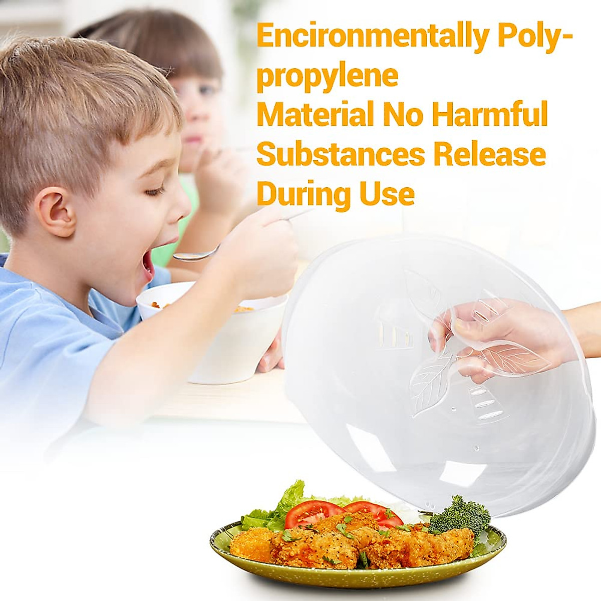 Microwave Anti-Splatter Cover 11 12 for Food, Clear, Microwave Plate Dish Covers for Oven Cooking, Guard Lid with Steam Vents BPA Free Large 11.8 Inches