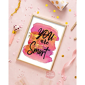 MTL HOE Girls Room Wall Decor Art Prints, Positive Quotes Kids Room Wall Art, Posters For Teen Girls Room, Girls Wall Decor Posters for Bedroom, Nursery Room, Playroom (Set of 6 8 X 10 In Unframed)