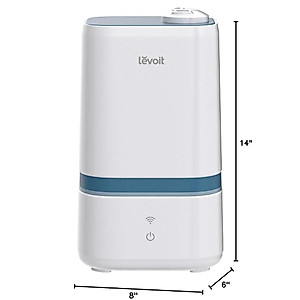 LEVOIT Humidifiers for Bedroom, Smart Wi-Fi Cool Mist Essential Oils Diffuser in One, 4L Ultrasonic Air Vaporizer for Plants, Baby, Quiet for Home Large Room, Nursery, 40H