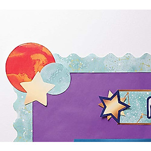 Carson Dellosa Galaxy 36-Piece Planets Bulletin Board Cutouts, Marble Planet Cutouts for Bulletin Board and Classroom Décor, Galaxy Classroom Cutouts, Space Classroom Décor