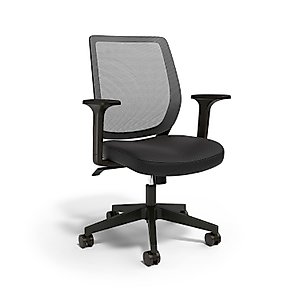 Union & Scale UN56947 Mesh Back Fabric Task Chair, Black
