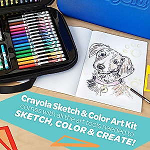 Crayola Sketch & Color (70pcs), Art Kit for Kids, Includes Coloring Kit, Art Case & Sketch Book, Gifts for Kids Ages 8+