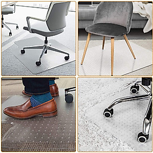 MTFY 36" X 48" Office Carpet Chair Mats, PVC Transparent Low/Medium Pile Chair Mat for Carpeted Floors with Lip & Grippers, Computer Chair Floor Protector for Office and Home