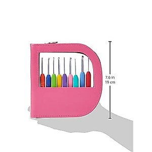 Knit Pro Crochet Needle Kit 09 Units - Waves - 30922 - Knitpro, Pink, 3.5 to 6.00, Single Waves (KP30922)