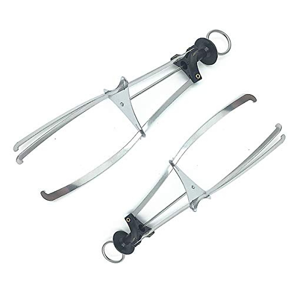 COMOK Black Silver Tone Family Restaurant 3 Claws Bowl Dish Plate Clip Clamp 2pcs