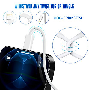 [Apple MFi Certified] Lightning Cable 5pack [3/3/6/6/10FT] Fast iPhone Charging Cord Compatible for iPhone 14/13 mini/13/12/11 Pro MAX/XR/XS/8/7/Plus/6S/SE/iPad