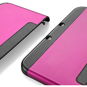 TNP New 3DS Case (Hot Pink) - Plastic + Aluminium Full Body Protective Snap-on Hard Shell Skin Case Cover for New Nintendo 3DS 2015 - [New Modified Hinge-less Design]