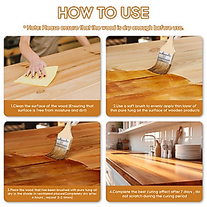 128 OZ Pure Tung Oil for Wood Outdoor/Indoor, Food Grade Wood Sealer,1 Gallon Tung Oil for Wood Food Safe, Waterproof Sealer for Wood, Tung Oil Finish,Wood Oil for Outdoor Furniture/Cutting Board/Teak