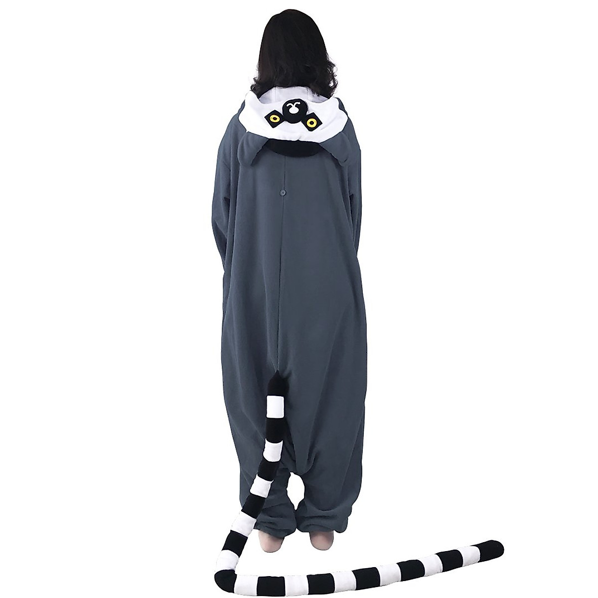 DOITNOW Lemur Pajamas Unisex Adult Jumpsuit Animal Cosplay Costumes (XXL, Gray)
