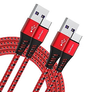 Long USB C Charger Cord 10ft,2Pack USB A to USB-C 10Foot Type C Fast Charging Cable Compatible Samsung Galaxy Note 20/10/10+/9/8,S10 S10E,S20 S9 S8 Plus,Moto G10 G9 G8 G7 Power Plus Play,X4 Z4 Z3-Red