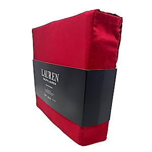 Lauren Ralph Lauren Dunham Sateen 3 pc Twin Sheet Set Admiral red