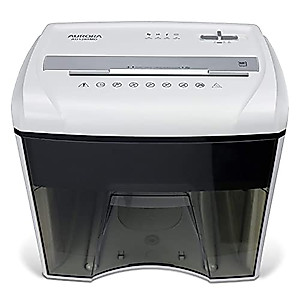 Aurora AU1285MD Compact Desktop-Style High Security 12-Sheet Micro-Cut Paper and CD/Credit Card/Junk Mail Pullout Basket Shredder, White/Black