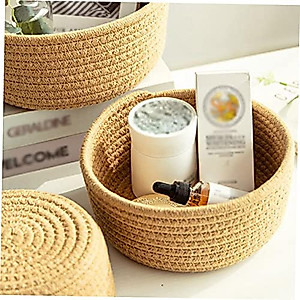 Happyyami 3 Pcs Sundries Storage Basket Organizer Baskets for Shelves Box with Lid Decorative Storage Toy Baskets Mini Woven Basket Magazine Baskets Wardrobe Baskets Sundries Box Small Child