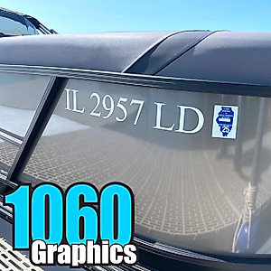 1060 Graphics 3" x 24" Custom Registration Numbers OR Boat Names (Two Sets) Marine Vinyl Sticker Decals