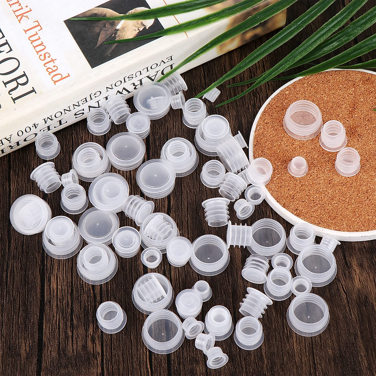 80 Pieces Salt and Pepper Shaker Stoppers 3/4 Inch, 3/5 Inch 1/2 Inch, and 7/16 Inch Plastic Salt Shaker Plug Replacement Salt and Pepper Shaker Stoppers Round Plastic End Cap for Pots Bottles Pipes