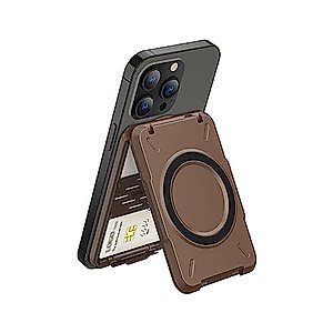 Magnetic Wallet Card Holder For Magsafe, RFID Blocking Slim Hardshell 4 Credit Card & Money Pocket Magnetic Adjustable Stand Wallet for Apple iPhone 16 15 14 13 12 Plus Max Not for iPhone 13/12 mini
