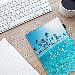 MonsDirect for Fire HD 10 Tablet Case&Fire HD 10 Plus Tablet Case 13th/11th Generation 2023 2021 Release, Smart Auto Wake Sleep Folio Case Stand Protective Cover with Card Slot, Beach